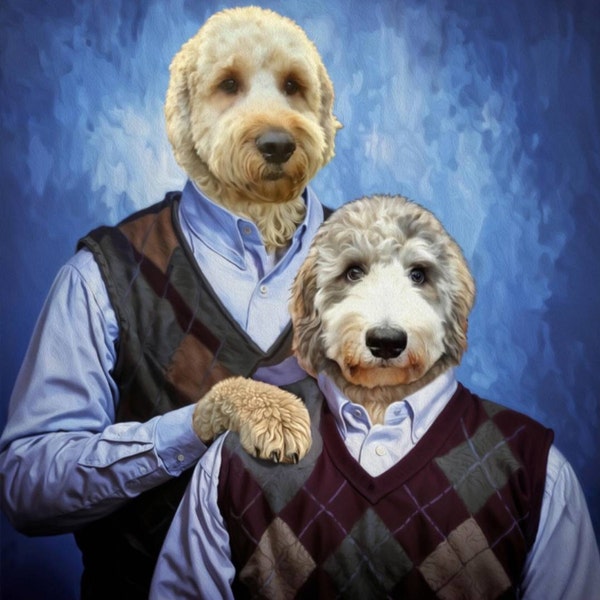 Custom Pet Portrait, Family and Pet Custom Portrait, Funny Custom ...