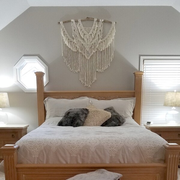 Large Macrame Wall Hanging for the Headboard of a Boho Style Bedroom ...