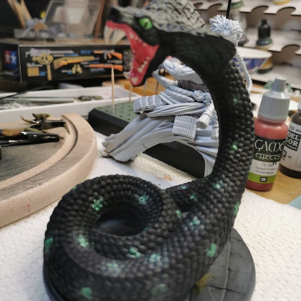 Giant Snake Serpent Cobra Dnd Miniatures Compatible With 28mm 32mm ...