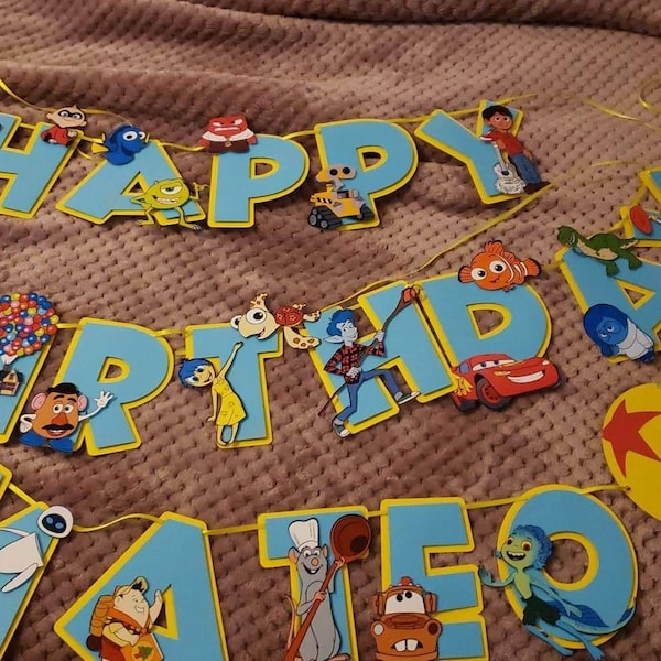 Pixar Birthday Banner/pixar Party/pixar Theme/pixar Decorations/pixar ...