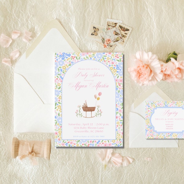 Blue Hydrangea & Pink Bow Trellis Seamless Pattern. Heirloom Vintage ...