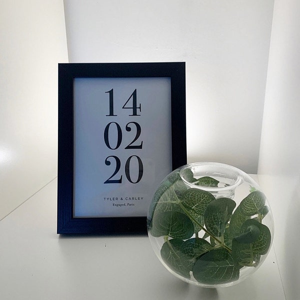 Custom Date Print, With Personalised Special Date, Name and Location ...