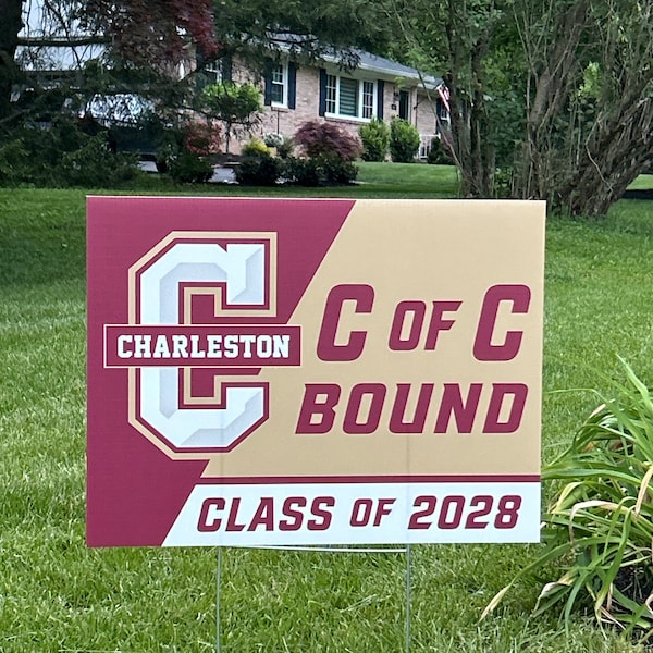 Custom College Bound Yard Sign, College Logo Sign, College Bound Yard ...
