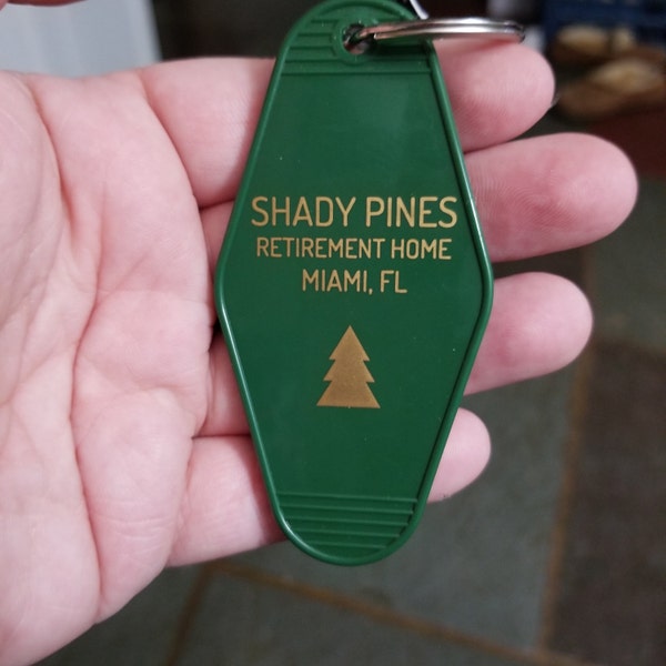 Shady Pines Dark Green Key Tag - Golden Girls Keychain - Etsy