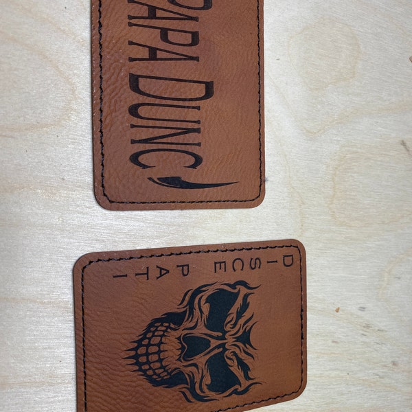 Set of 10 Blank Rawhide Laserable Leatherette Rectangle Patch With ...