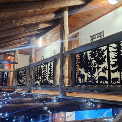 Decorative Rustic Metal Panel, Metal Panel Insert, Wildlife Scenery ...