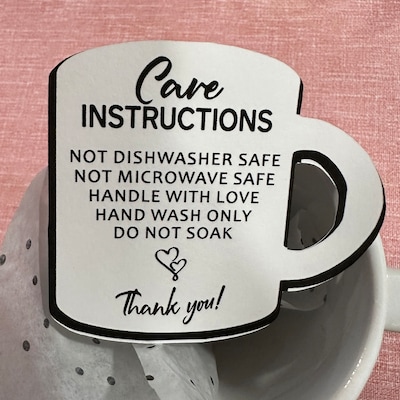 Care Card Bundle, Printable Cup Care Instructions, Vinyl Decal, Shirt ...