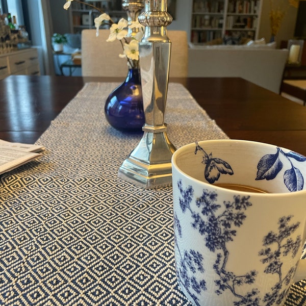 Hand Woven Modern Farmhouse Table Runner, Farmhouse Table Set, Hygge ...