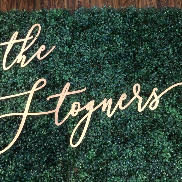 Large Custom Elegant Name Sign / Wedding Sign / Custom Name Sign ...