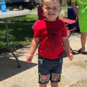 Super Mario Birthday Jeans//shorts Mario Brothers Boys Made With Mario ...