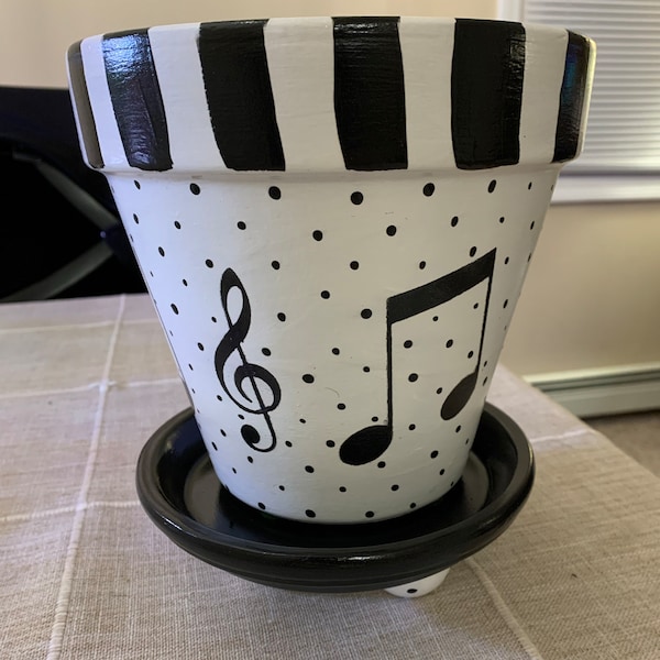 Music Note Flower Pot - Etsy
