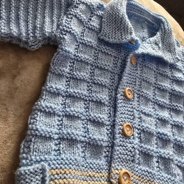 Premature Baby Cardigan Knitting Pattern Small Baby DK / 8 Ply Yarn 10 ...