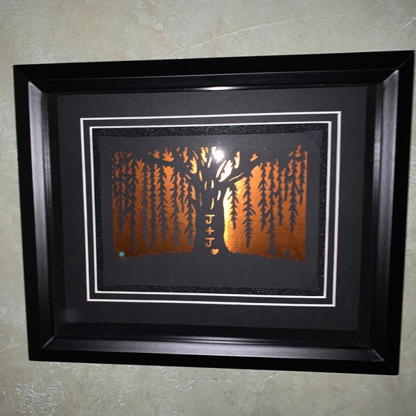 A5 Initials Personalised Custom Wedding Anniversary Willow Tree ...