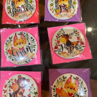Personalized Party Pins Mommy to Be Pin Shower Pins Family Name Badges ...