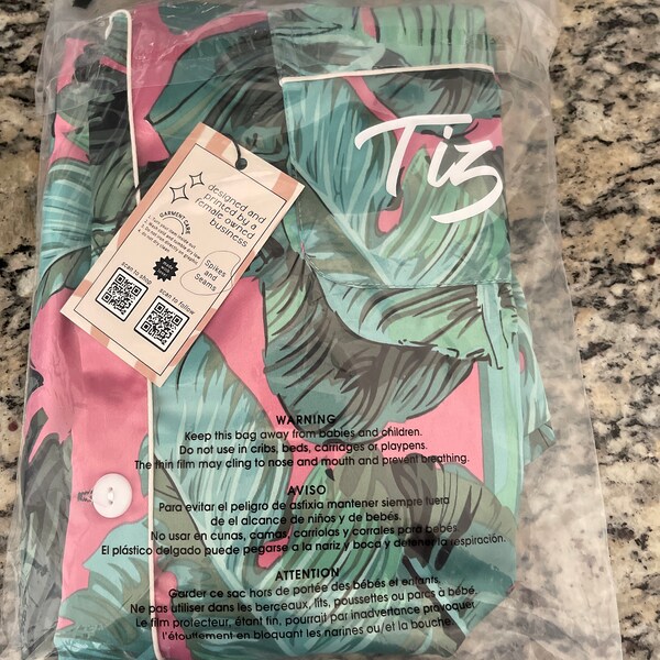 Pink Palm Leaf Pajamas, Banana Leaf, Monogram Pajamas, Wedding Pajamas ...