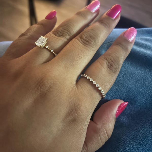 Diamond Ring, Dainty Ring, Sterling Silver Ring, Promise Ring, Gift for ...