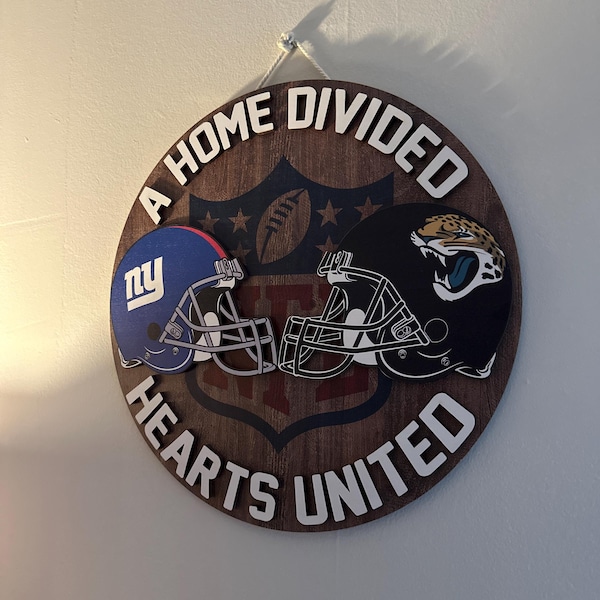 Personalized House Divided Football Door Hanger: Sports Team Sign - Etsy