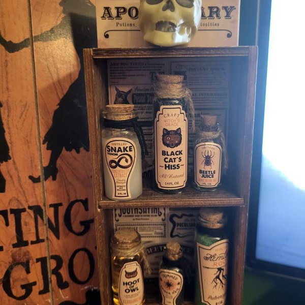 Halloween Apothecary Potion Rack, Set of 5 Test Tube Vials in Stand ...