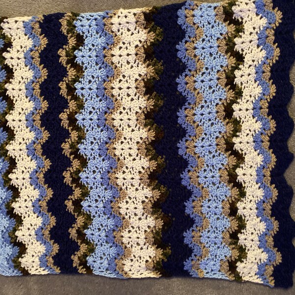 Pattern Only Shell Ripple Crocheted Baby Afghan Blanket INSTANT ...