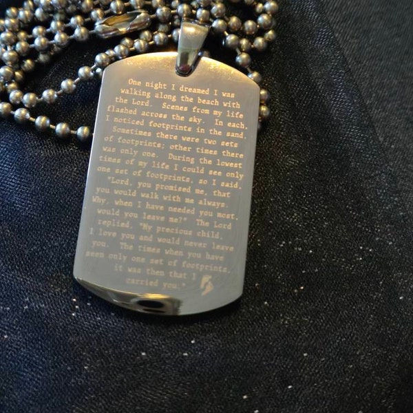 Abbreviated 10 Ten Commandments Military Dog Tags Necklace Embossed - Etsy