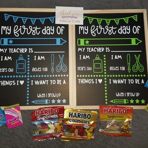 First Day of School Chalkboard, Back to School Reusable Chalkboard ...