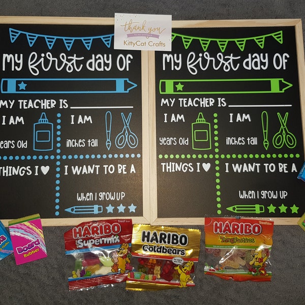 First Day of School Chalkboard, Back to School Reusable Chalkboard ...