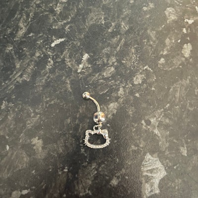 Purple Heart Silver Angel Wings Belly Bar Piercings - Etsy