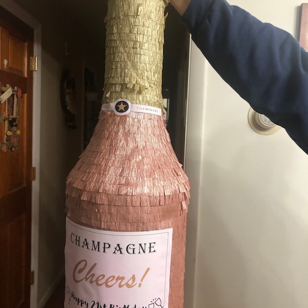 Champagne Bottle Pinata 3D. 28in Tall. Party Decoration Supplies ...