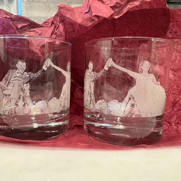 Etched Rocks Glasses |whiskey Glass, Picture on Glass, Family Photo ...