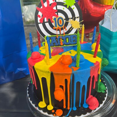 Paintball Cake Topper, Paintball Birthday Party, Paintball Party ...