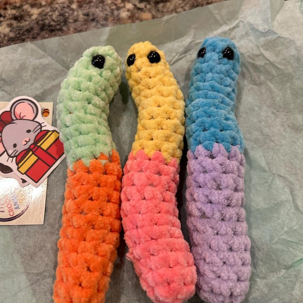 Crochet Gummy Worm | Stuffed Animal | Amigurumi | Handmade | Plushie ...