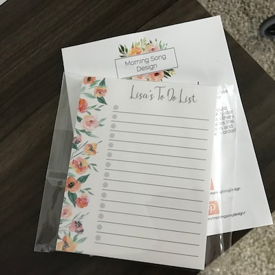 Personalized to Do List Pink Floral Notepad Custom Planner - Etsy