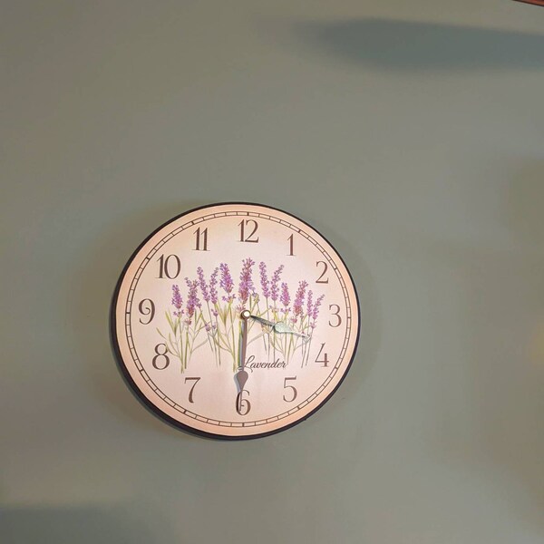 Lavender Wall Clock, 8 Sizes to Choose, Made in USA, Lifetime Warranty ...