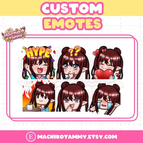 Custom Pngtuber Chibi, Pngtuber Model, Chibi Emotes, Discord Twitch ...