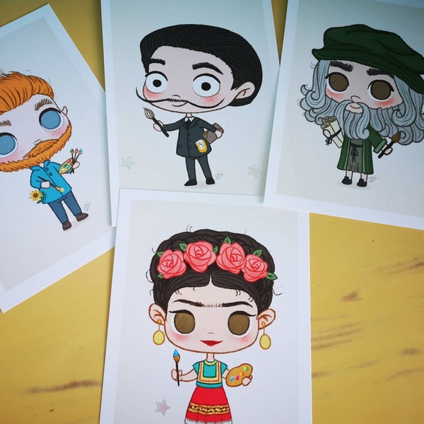 Art Prints - Famous Artists / Frida / Van Gogh / Dali / Da Vinci - Etsy