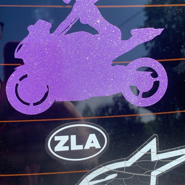 Lady Biker Riding Street Bike Vinyl Decal - Etsy