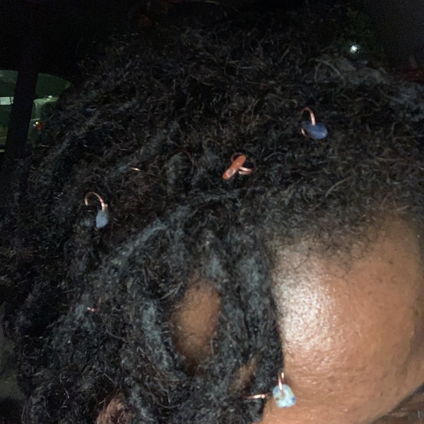 Crystal Hair Rings, Boho Hippie Dreadlock Hair Accessories, Loc Jewelry ...