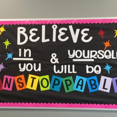 BELIEVE IN YOURSELF Bulletin Board Kit Letters Classroom Decoration ...