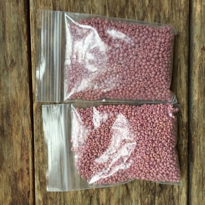 OPAL CHEYENNE PINK Size 7/0 Vintage Czech Seed Beads Colorfast Undyed ...