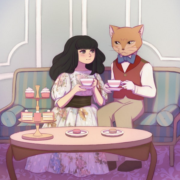 Cozy Custom Digital Portrait Drawing | Cute Personalized Commission ...