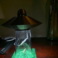 Ufo Alien Abduction Desk Lamp Sci Fi Silver Spaceship Outerspace Space ...