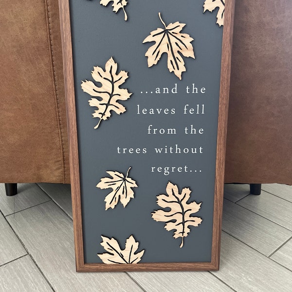 Fall Wood Sign, Fall Leaves, Fall Home Decor, Lasercut Wood Sign, Signs ...