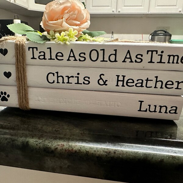 Adventure Quote Book Stack/ Book Lover Gift/ Library Decor/ Shabby Chic ...