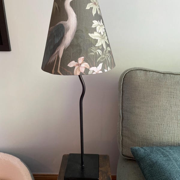 Peacock Pattern Lampshade, Grey Lampshade, Handmade Lampshade, Bird ...