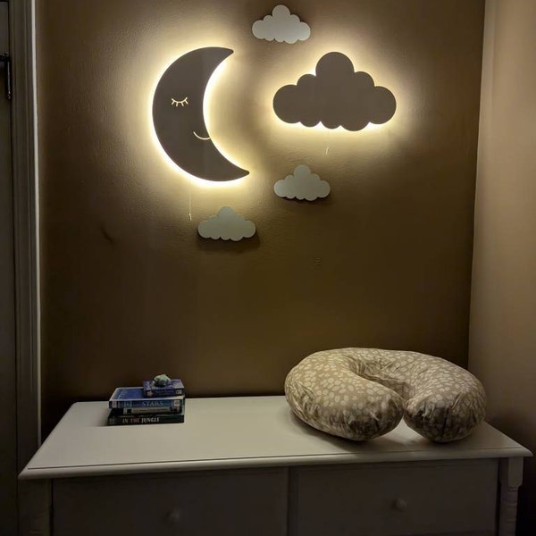 Set of 4 Baby Night Light, Baby Room Light, Personalized Lamp, Cloud ...