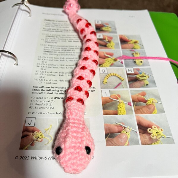 Beaded Fidget Snake Crochet Pattern: Beginner Friendly, No Sew, Sensory Toy Amigurumi (PDF ...