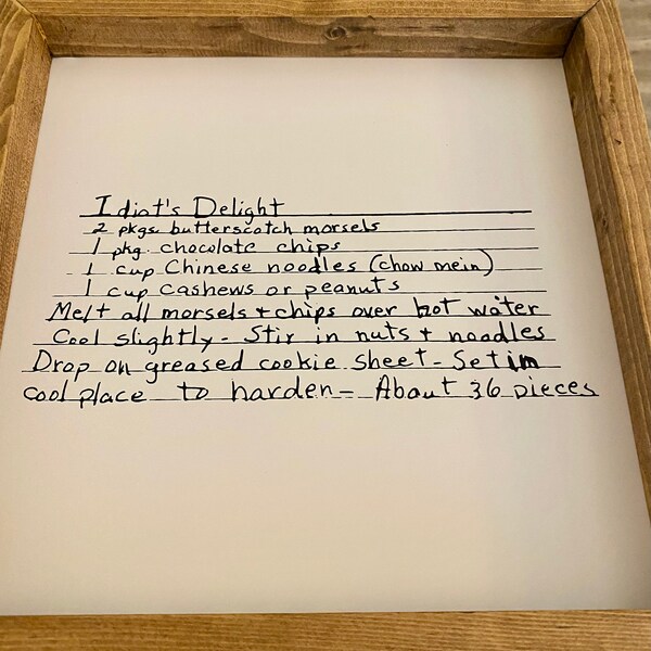 Custom Wood Framed Printed Family Recipe Kitchen Sign - Etsy