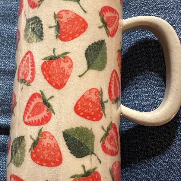 Strawberry Tumbler Ceramic Mug, Strawberry Lovers Gift, Gardener Gift ...