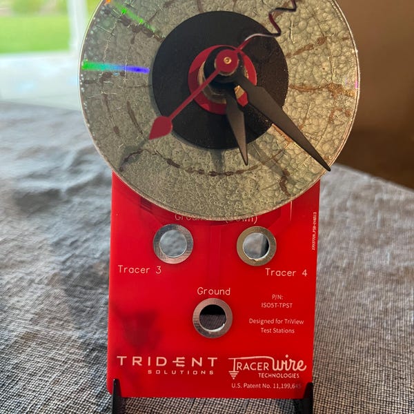 Vintage Punched Computer Punch Card on Mini CD on Circuit Board Clock ...