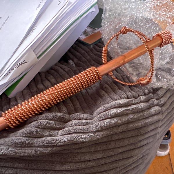 Copper Tensor Healing Wand With Quartz Crystal & 333mhz Cubit Wire - Etsy